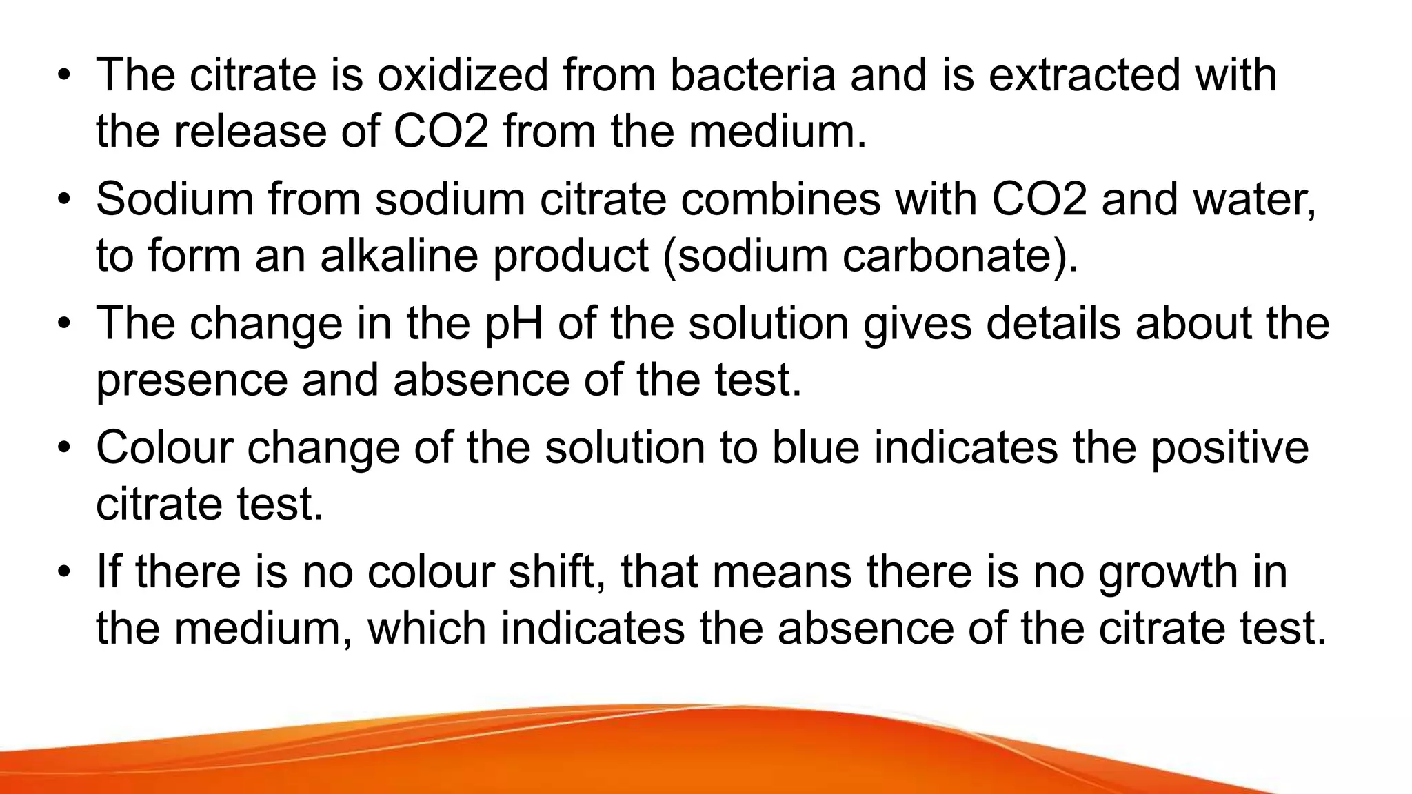 CITRATE UTILIZATION TEST.pptx | Chemistry | Science