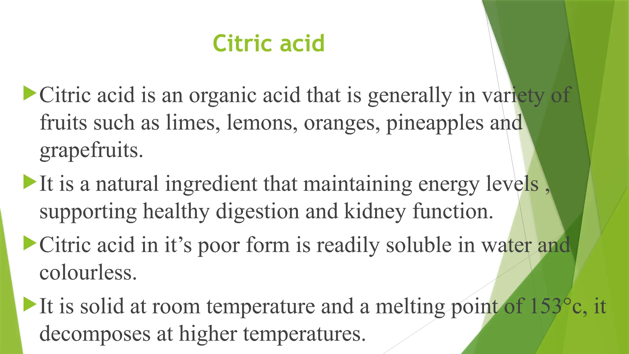 citric acid. production. Industrial production | PPT