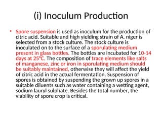 Citric Acid it's process and their description | PPT