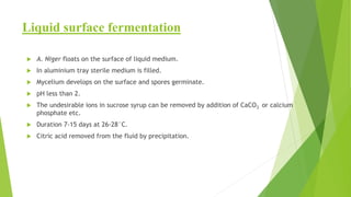 CITRIC ACID PRODUCTION | PPTX