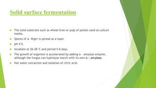 CITRIC ACID PRODUCTION | PPTX