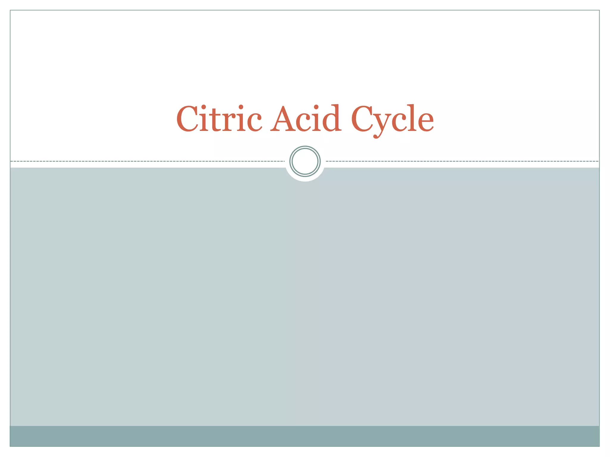 Citric acid cycle | PPT