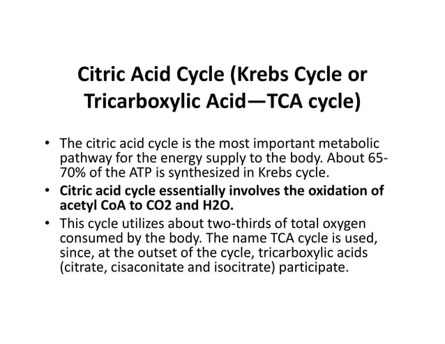 Citric Acid Cycle | Krebs Cycle | TCA cycle | PPT