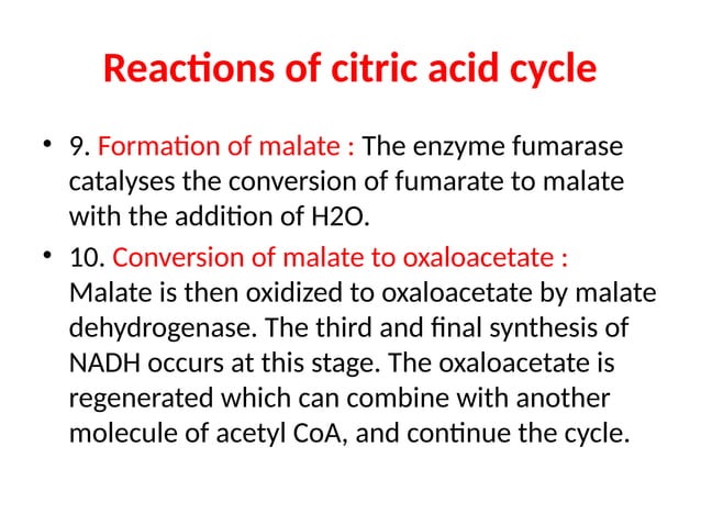 Citric acid cycle- Pathway, energetics and significance | PPT
