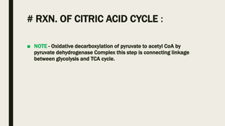Citric acid cycle krebs cycle or tricarboxylic acid | PPT