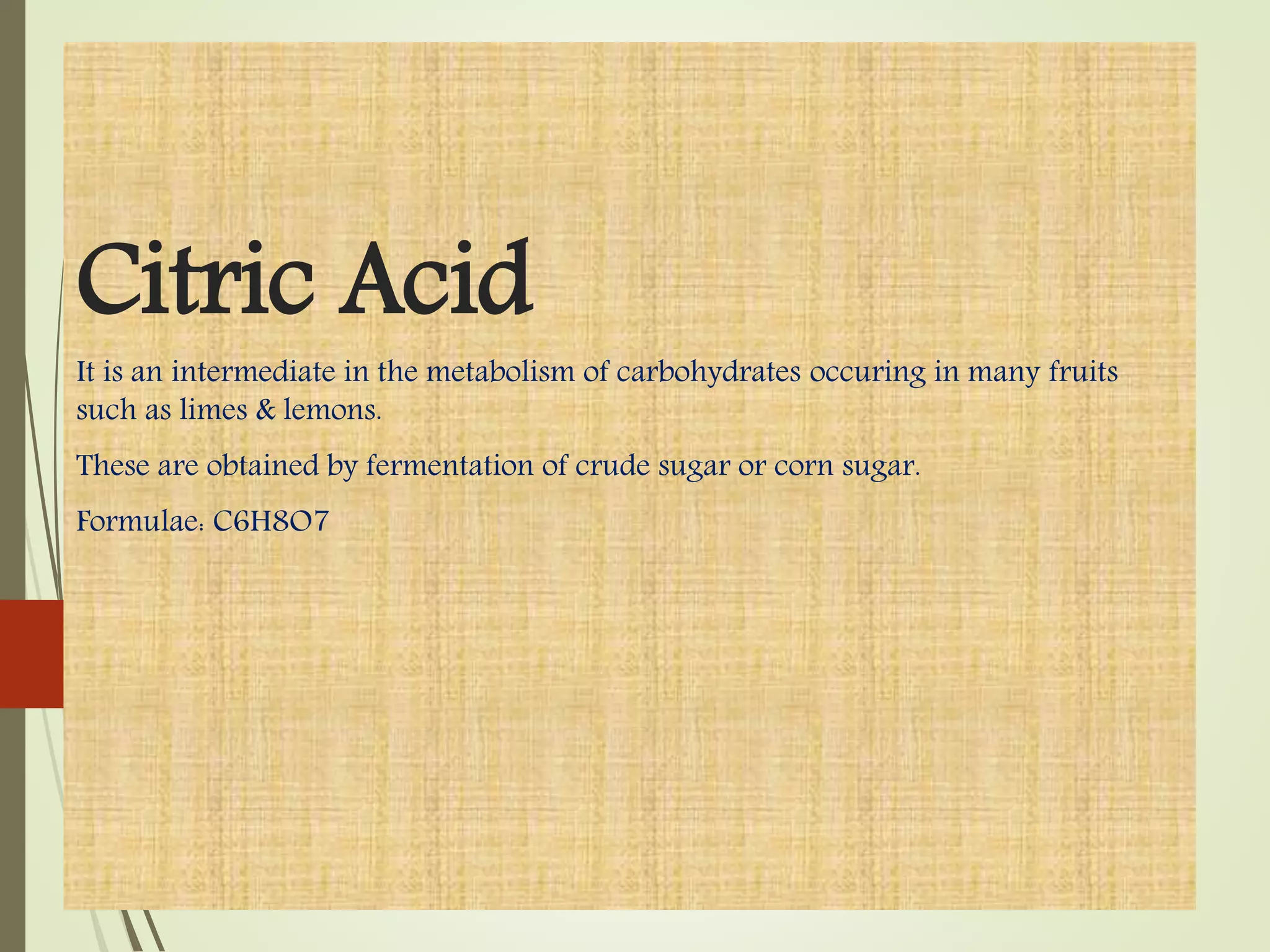 Citric Acid Fermentation- Pharmaceutical Microbiology | PPTX
