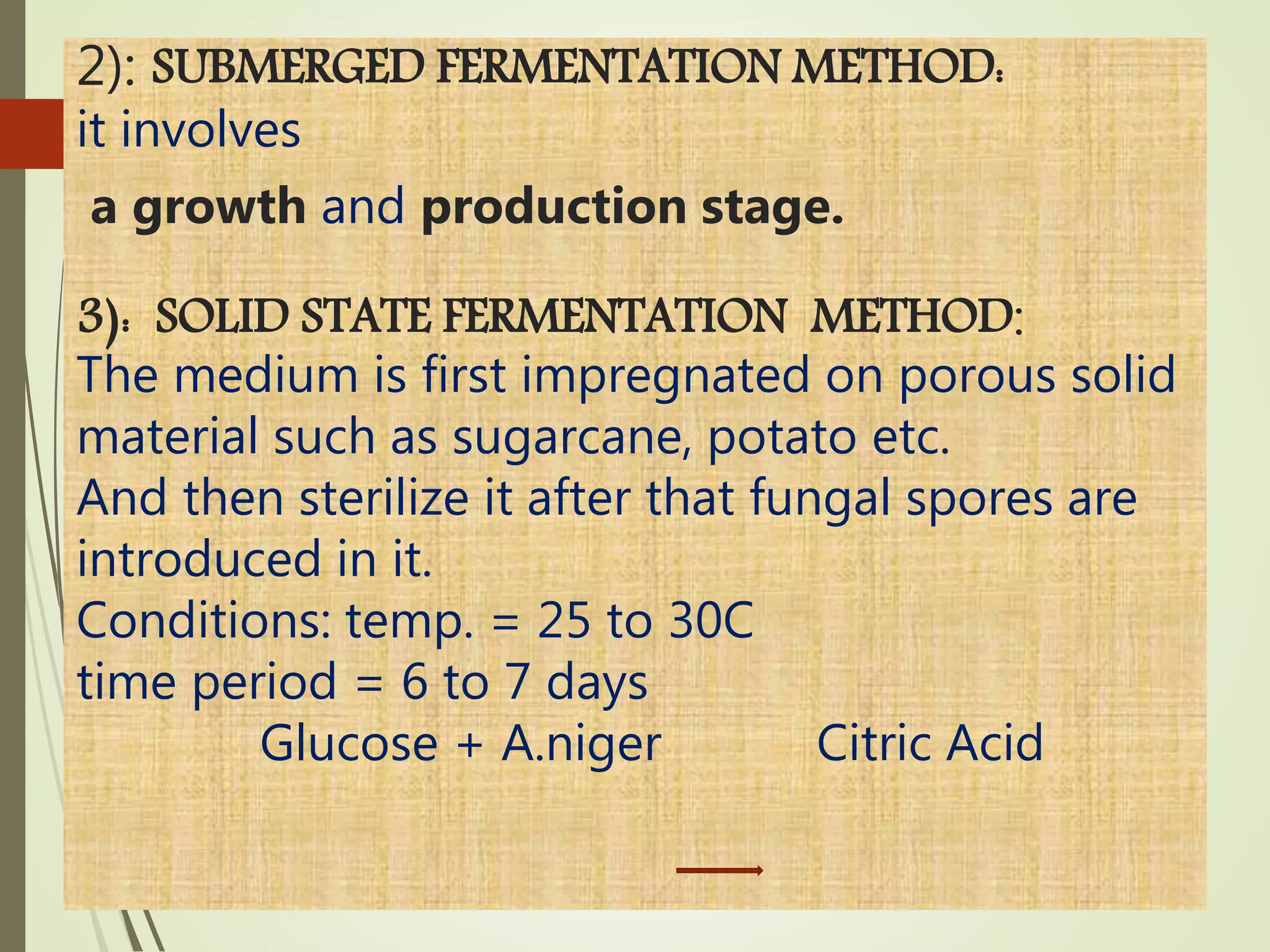 Citric Acid Fermentation- Pharmaceutical Microbiology | PPTX