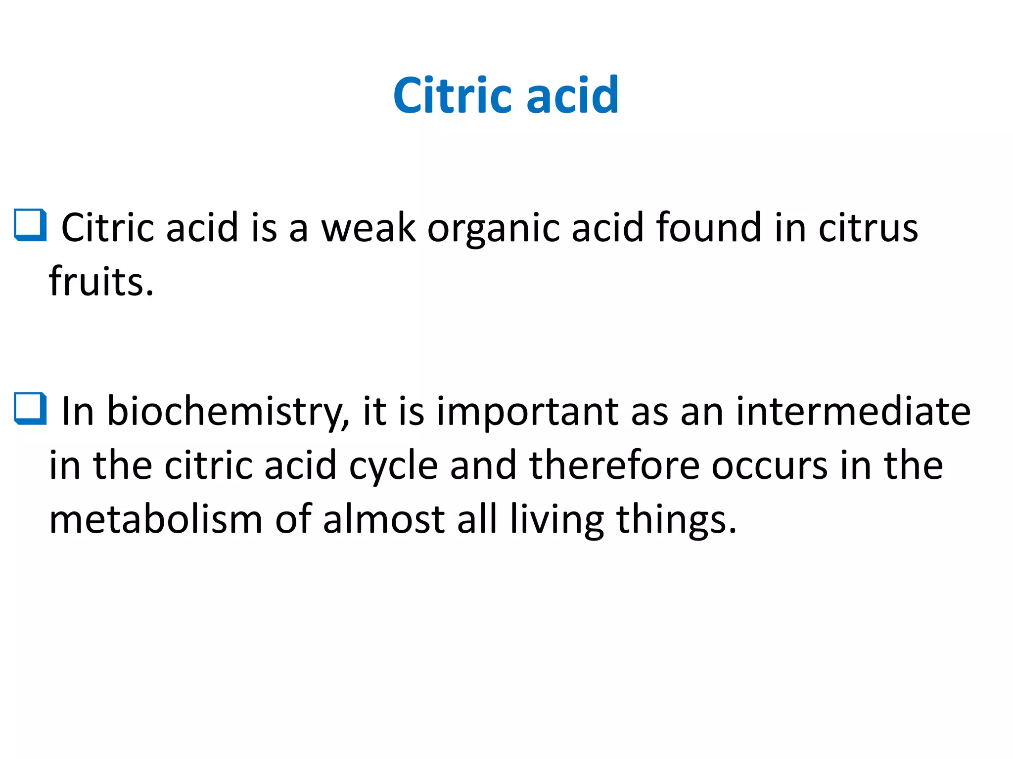 Citric Acid Production | PPTX