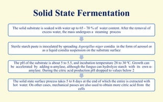 Citric acid production | PPTX