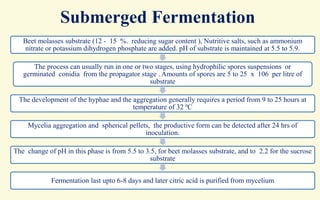 Citric acid production | PPTX