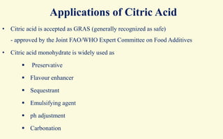 Citric acid production | PPTX