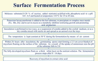 Citric acid production | PPTX