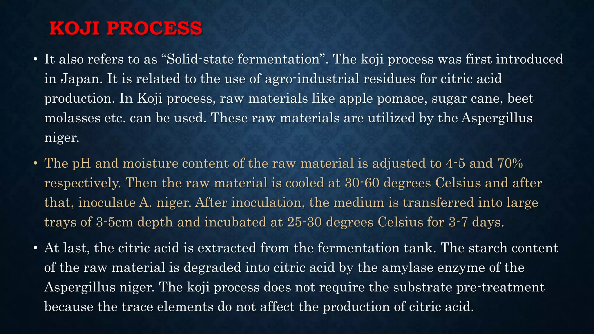 Citric acid production | PPTX