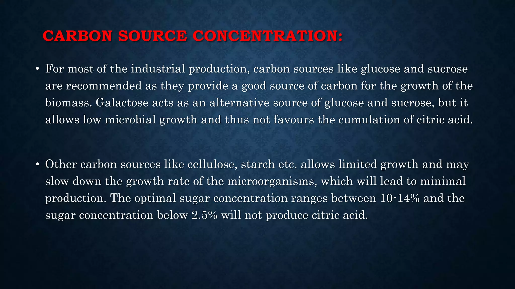 Citric acid production | PPTX