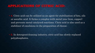 Citric acid production | PPTX
