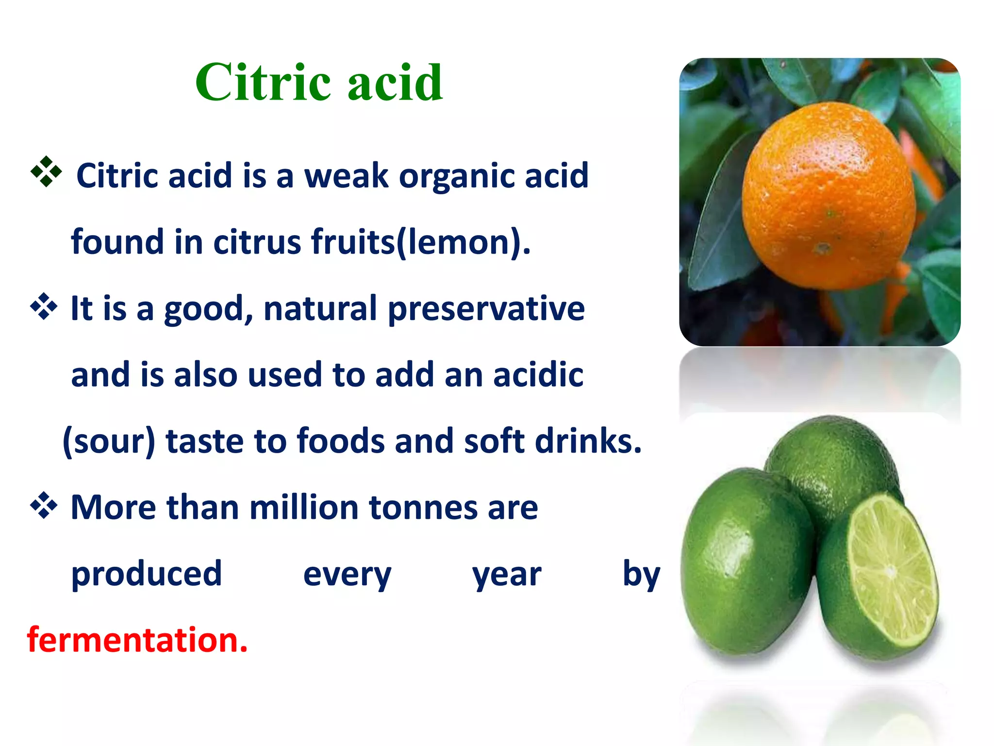 Citric acid production | PPTX