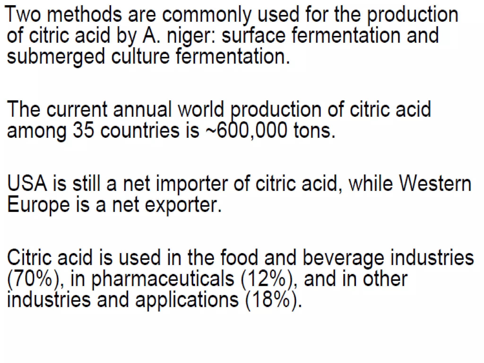 Citric acid production | PPTX