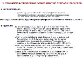 Citric acid production | PPTX