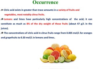 Citric acid production | PPTX