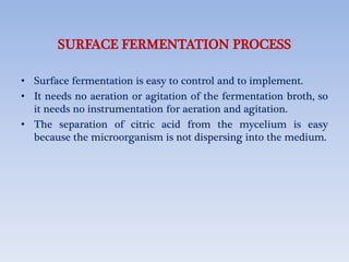 Citric acid production | PPTX