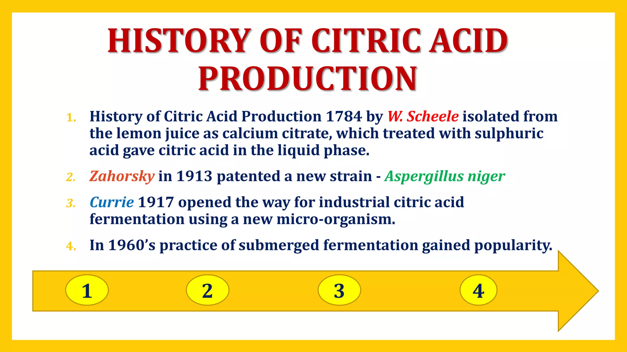 Citric acid production | PPTX