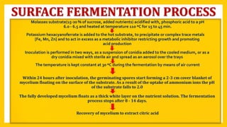 Citric acid production | PPTX