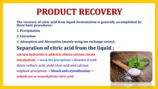 Citric acid production | PPTX