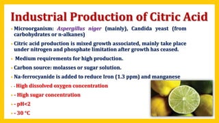 Citric acid production | PPTX