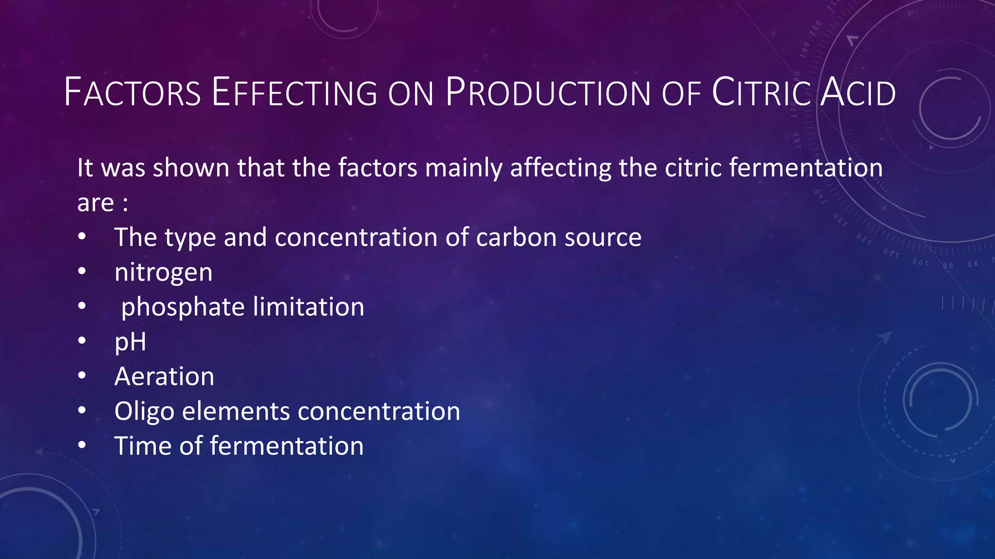 Citric acid production | PPTX