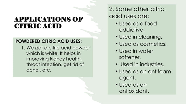 citric acid production by fermentation process | PPTX