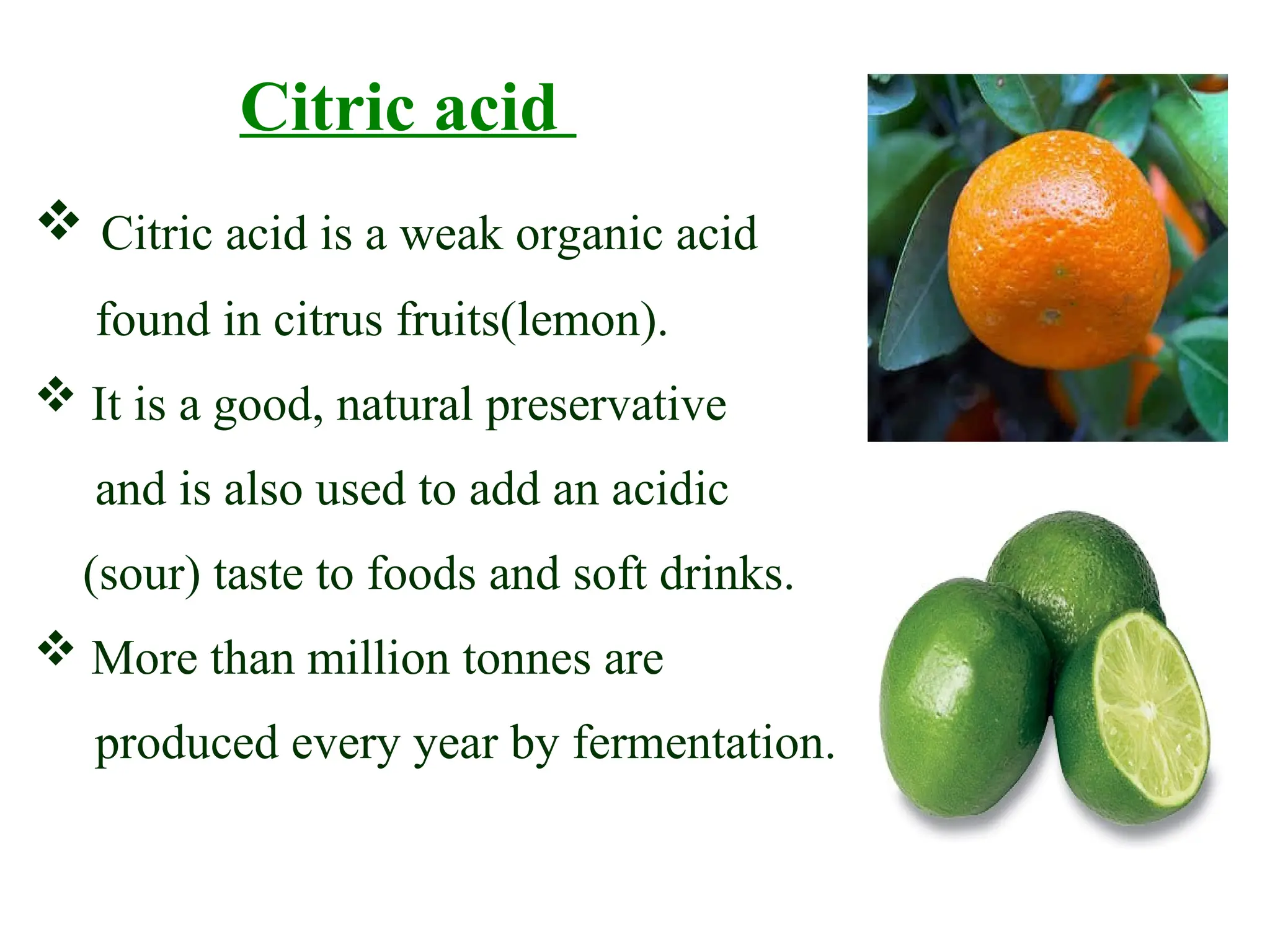 Citric Acid Report (details of Production Processes) | PPT