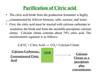 Citric Acid Report (details of Production Processes) | PPT