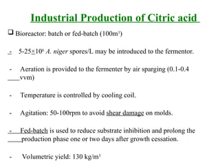 Citric Acid Report (details of Production Processes) | PPT