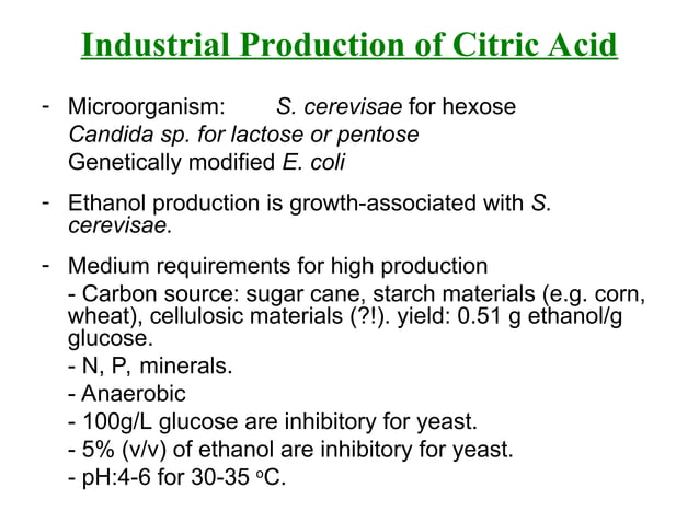 Citric Acid Report (details of Production Processes) | PPT