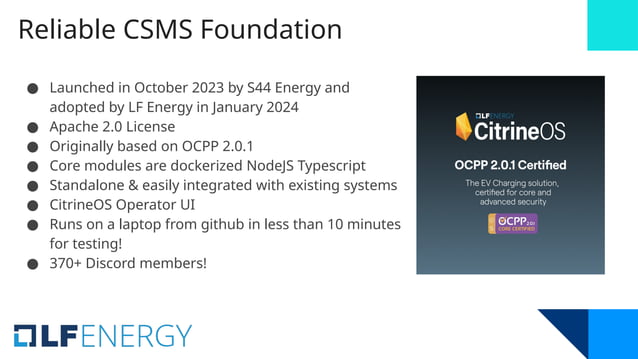 CitrineOS: Bridging the Past and Future of EV Charging with OCPP 1.6 & 2.x Support | PPTX