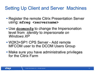 Citrix Mfcom Programming For Administrators | PPT