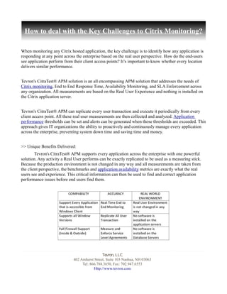 Citrix Monitoring - How To Deal With Challenges?
