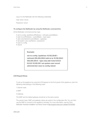 Citrix Netscaler Deployment Guide | PDF | Computer Networking | Computing