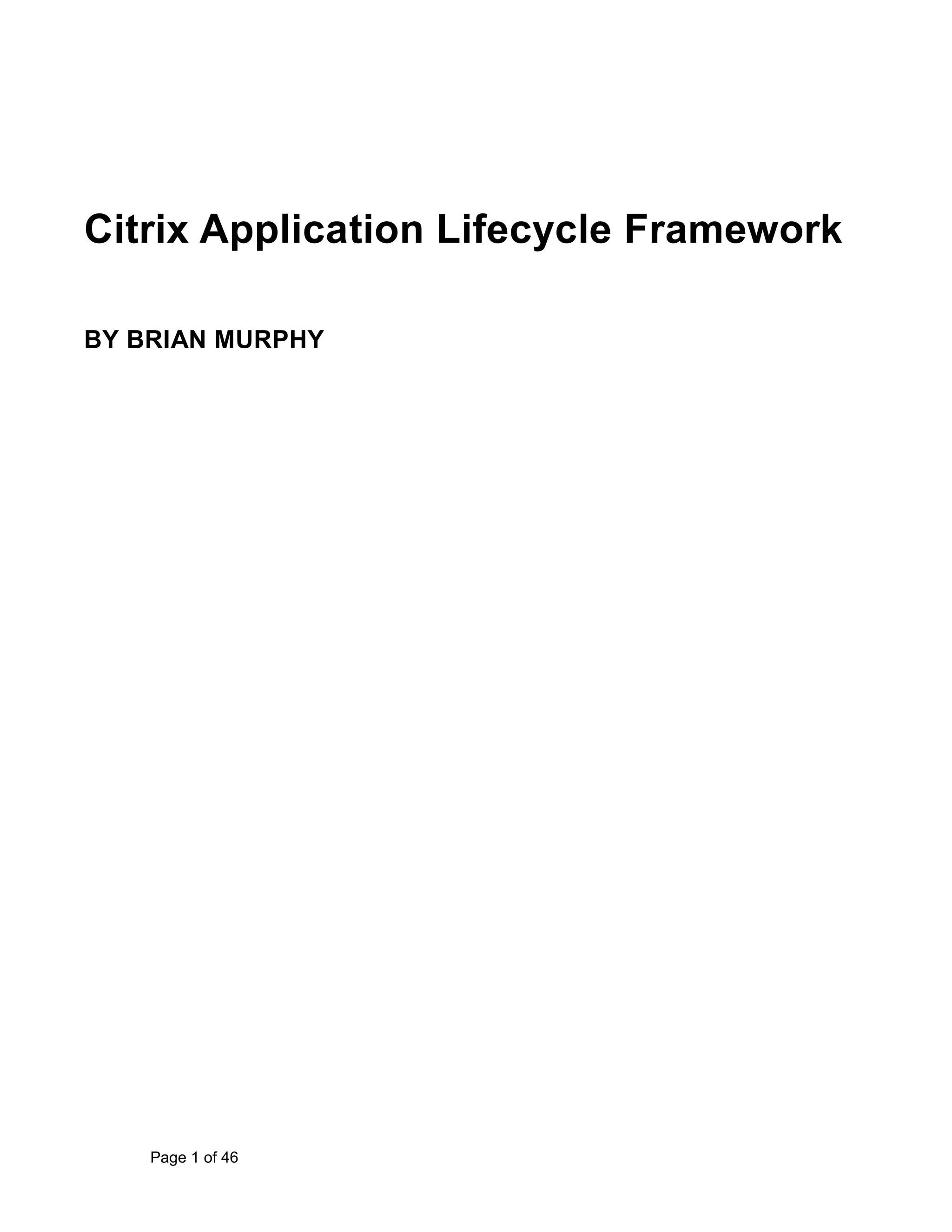 Citrix Application Management Framework | PDF