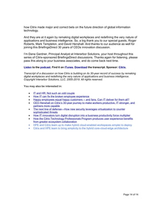 Three Generations of Citrix CEOs: Enabling a Better Way to Work | PDF