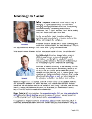 Three Generations of Citrix CEOs: Enabling a Better Way to Work | PDF