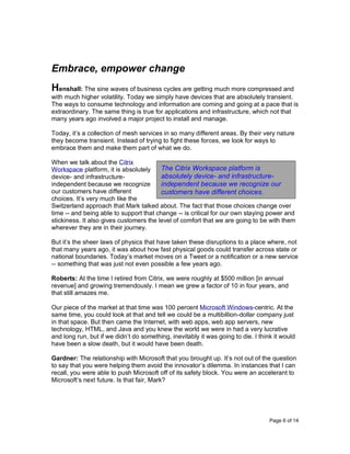 Three Generations of Citrix CEOs: Enabling a Better Way to Work | PDF