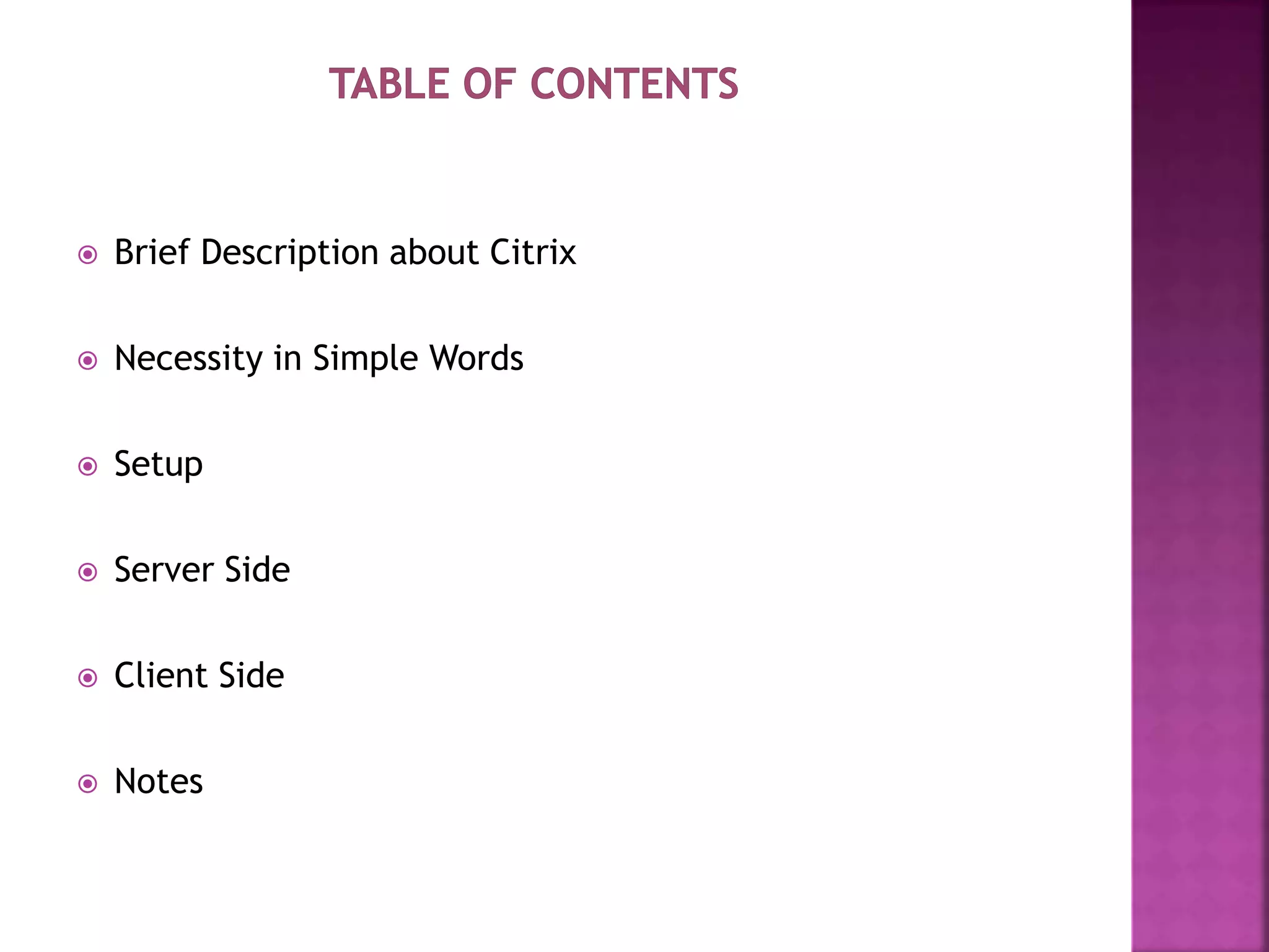 Windows Citrix environment | PPT
