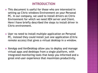 Windows Citrix environment | PPT