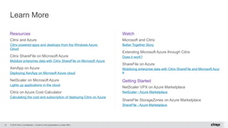 Citrix on Azure Cloud Architecture Overview | PPT