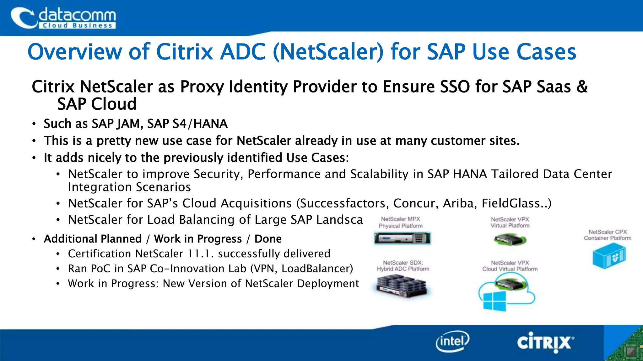 Citrix The Intelligence Workspace and State-of-the-art for SAP | PPT
