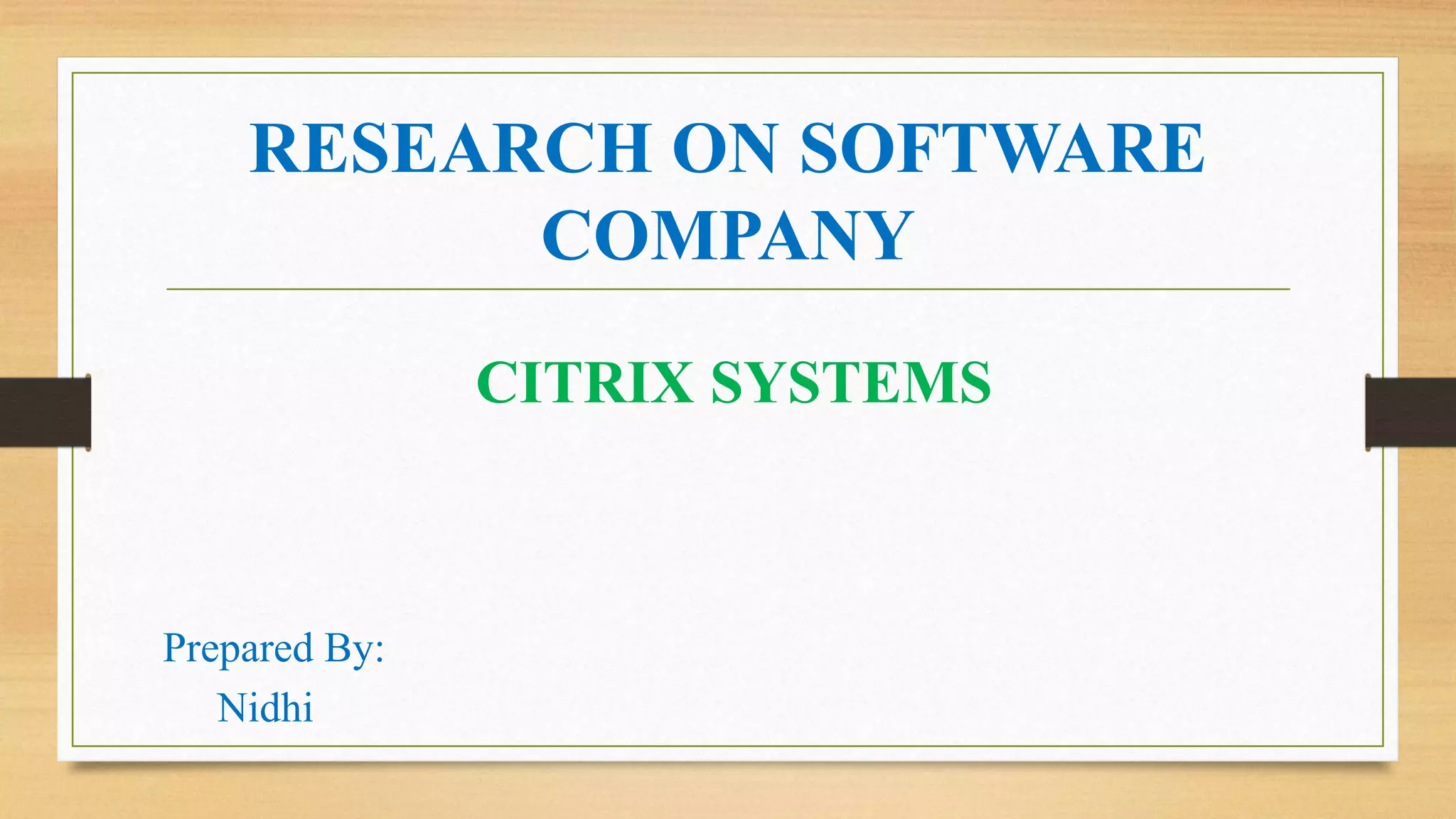Citrix systems ppt | PPTX