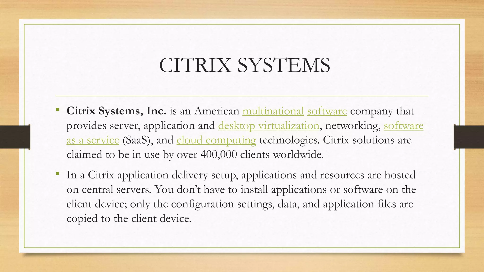 Citrix systems ppt | PPTX