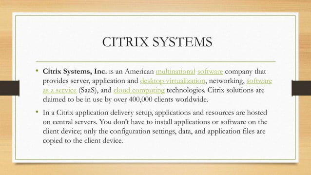 Citrix systems ppt | PPTX | Internet | Computing