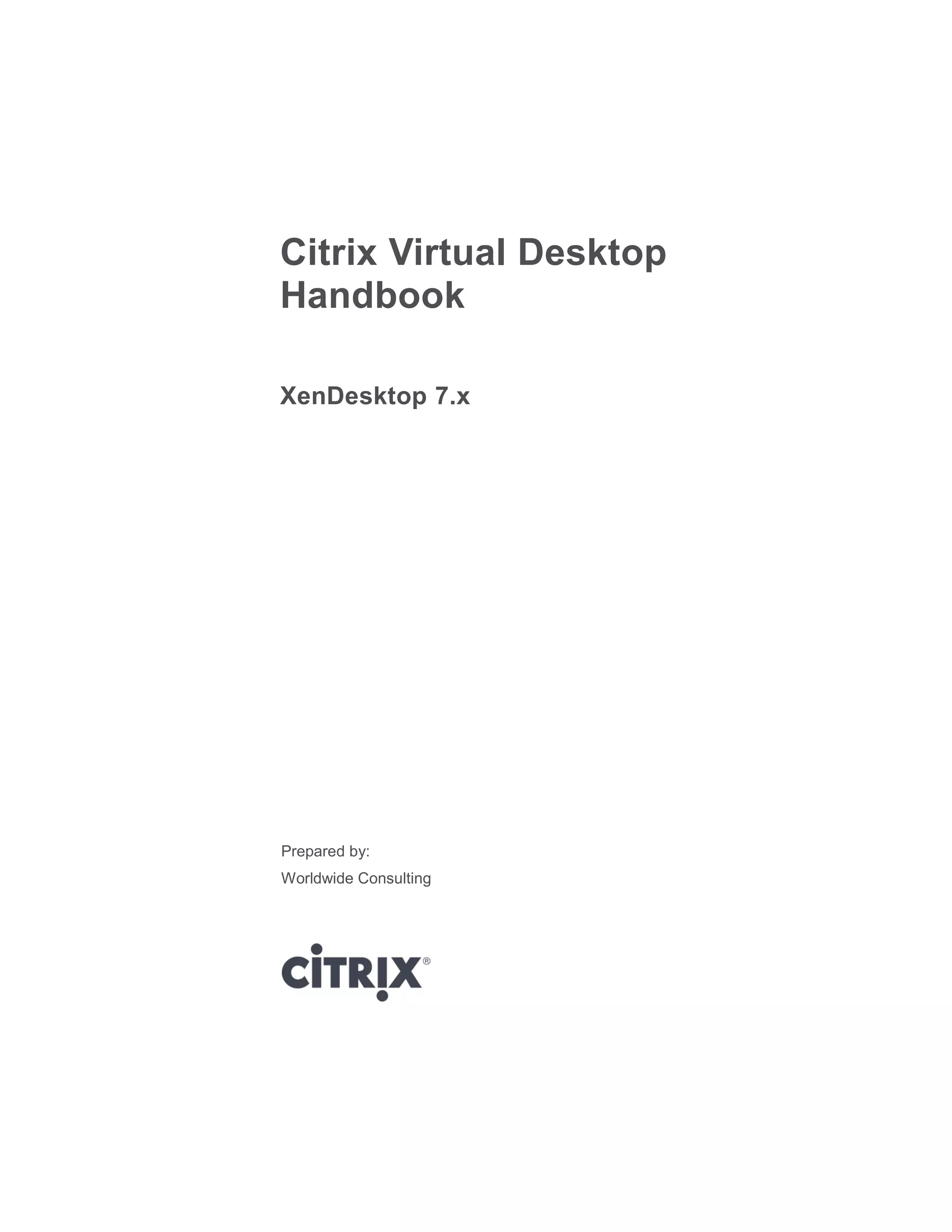 Citrix virtual desktop handbook (7x) | PDF